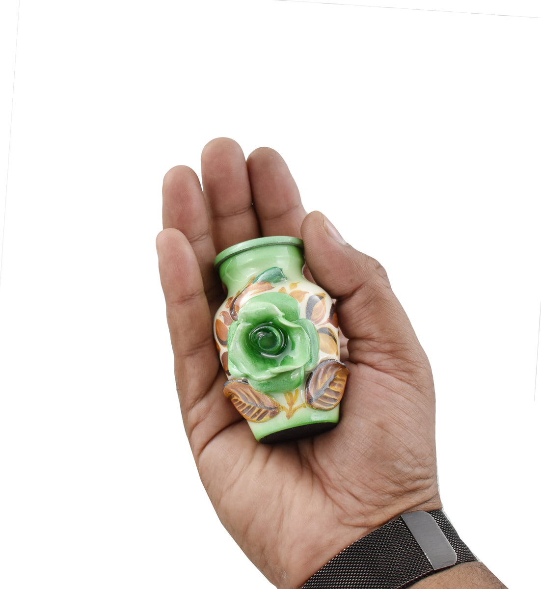 3D-Effect Green Rose Cremation Urn - IUTD103| Infinityurns