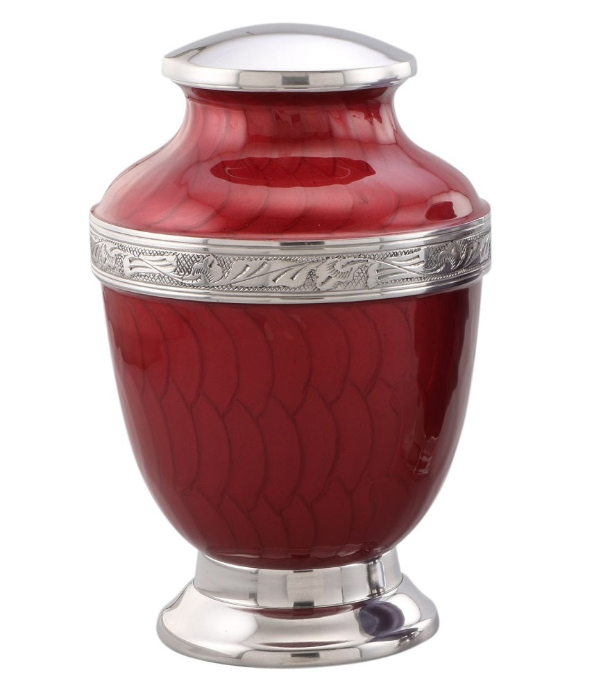 Virile Banded Red Cremation Urn - IUET147| Infinityurns