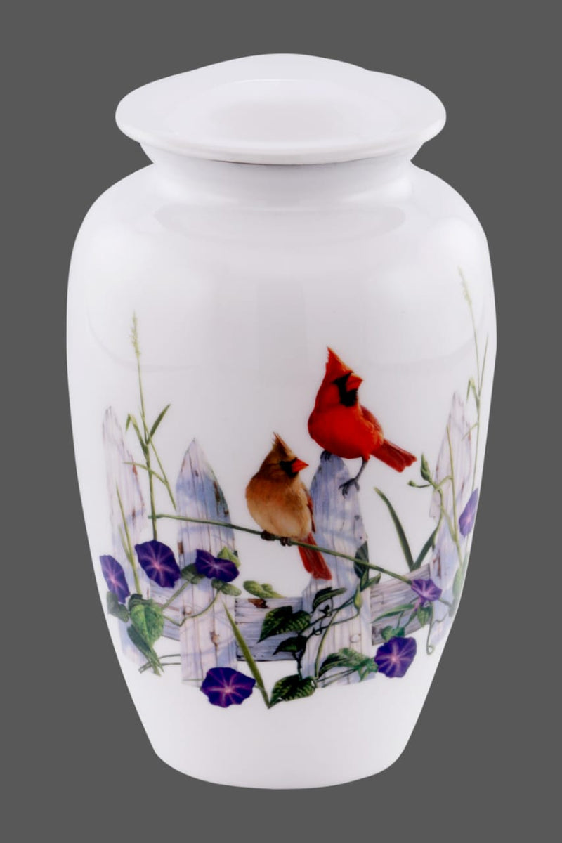 Cardinals and Flowers Theme Cremation Urn - IUTM143| Infinityurns