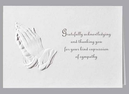 Praying Hands Acknowledgment Standard Print Embossed Panel- ST124-AK ...