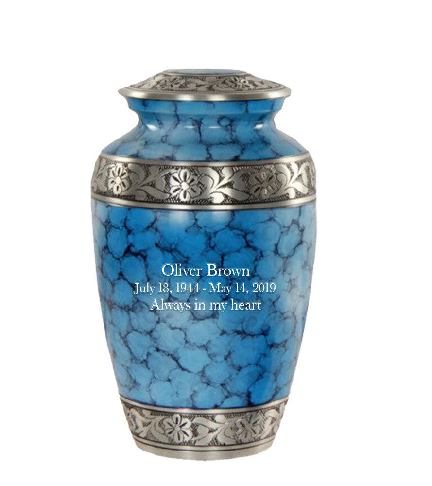Modest Series - Aqua Blue Cloud Cremation Urn - IUAL128| Infinityurns