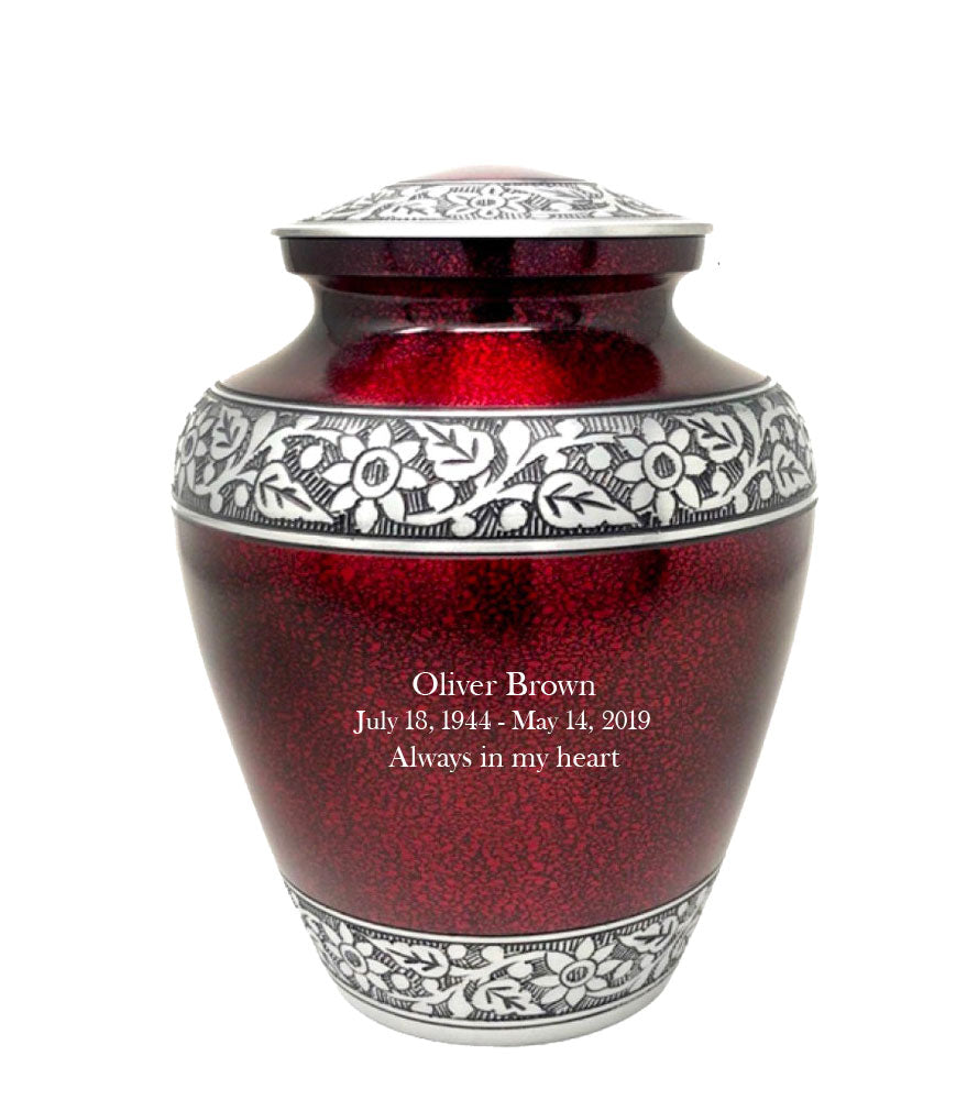 Modest Series - Elite Speckle Crimson & Silver Cremation Urn - IUAL177 ...