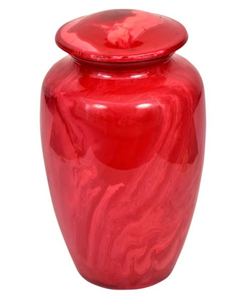 Flowing Tie-Dye Alloy Cremation Urn, Red - IUAL210| Infinityurns