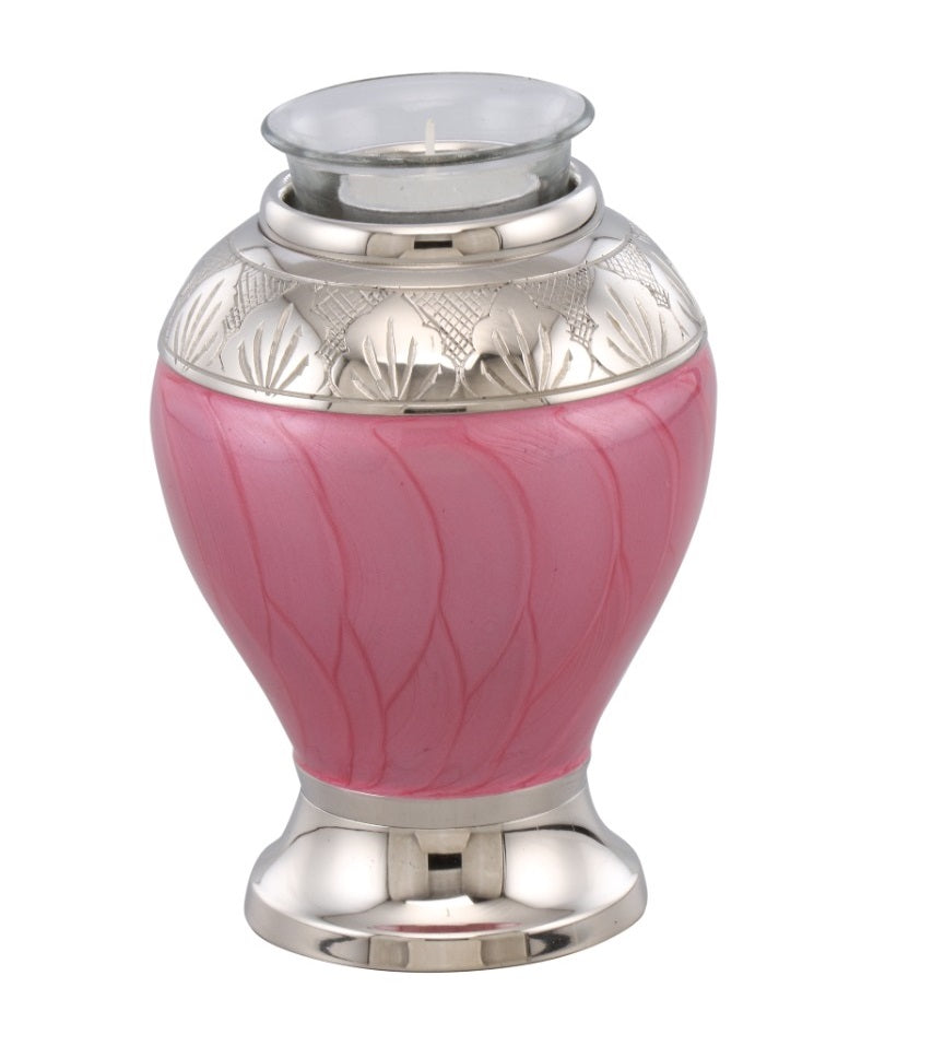 Pink Pearl Tealight Cremation Urn - IUCL109-TL| Infinityurns
