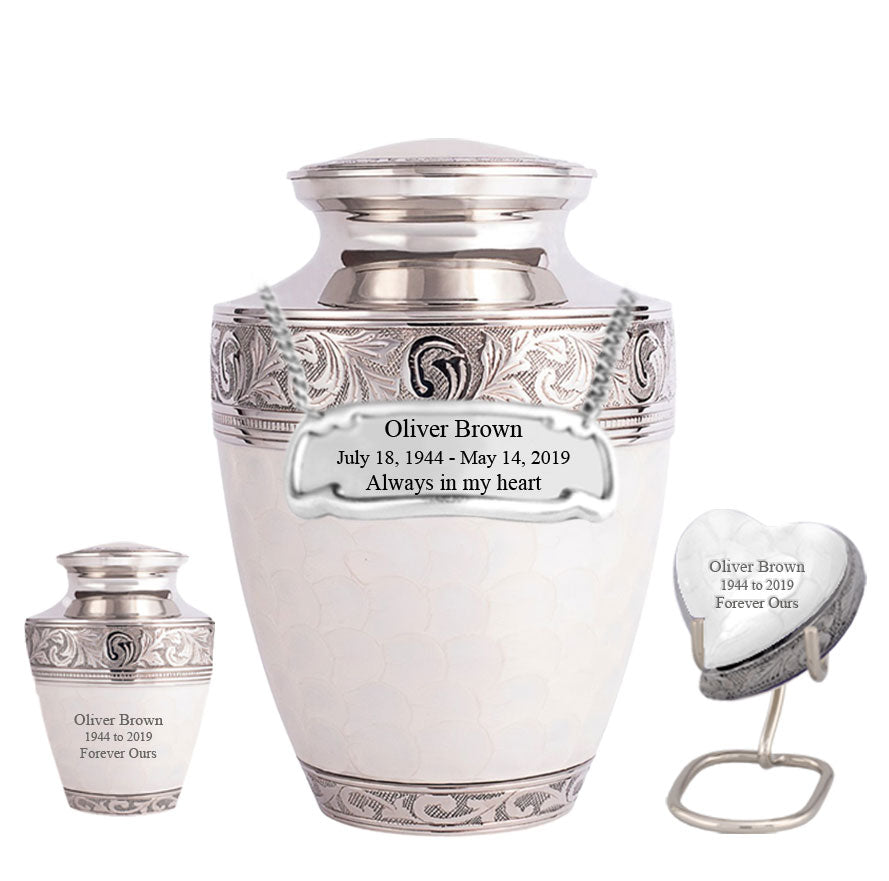 Sparta Series - Pearl White Cremation Urn - IUCR116| Infinityurns