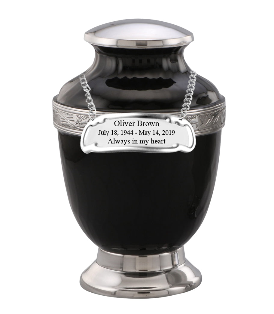 Virile Banded Black Cremation Urn - IUET146| Infinityurns