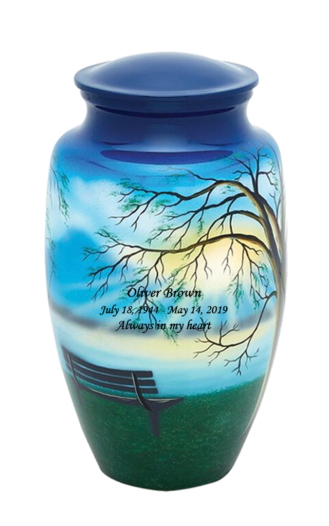 Hand Painted Lakeside Cremation Urn - IUHP115| Infinityurns
