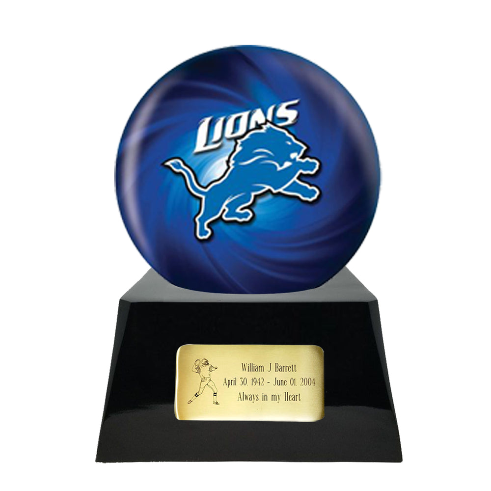 Football Trophy Urn Base with Optional Detroit Lions Team Sphere NFL ...