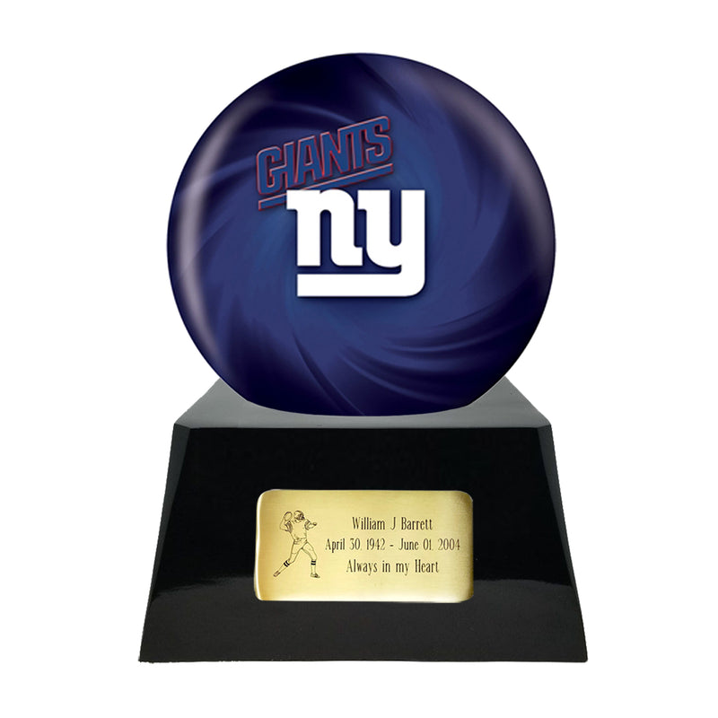 Football Trophy Urn Base with Optional New York Giants Team Sphere NFL ...